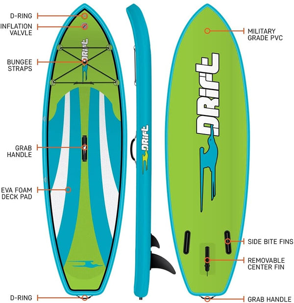 Drift 8' Kids Inflatable Paddle Board - Drift Paddle